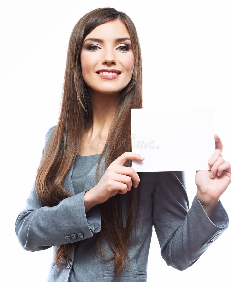 Young Smiling Business Woman Hold Board White Background Port Stock ... Young Smiling Business Woman Hold Board White Background Port Stock ...