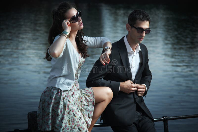 Smiling Couple Saying Compliments Each Other Stock Photo - Image of ...