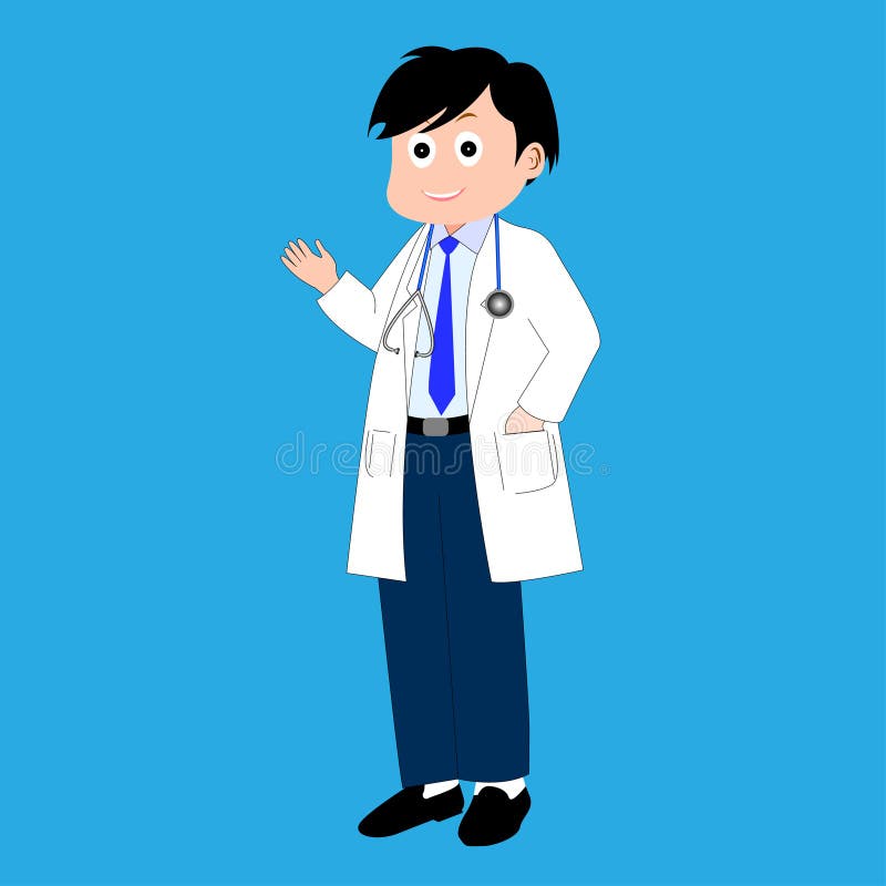 Young Smiling Doctor with Stethoscope. Doctor in White Dress Stock ...