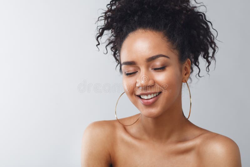 Female Model with Her Eyes Closed Stock Image - Image of female, studio ...
