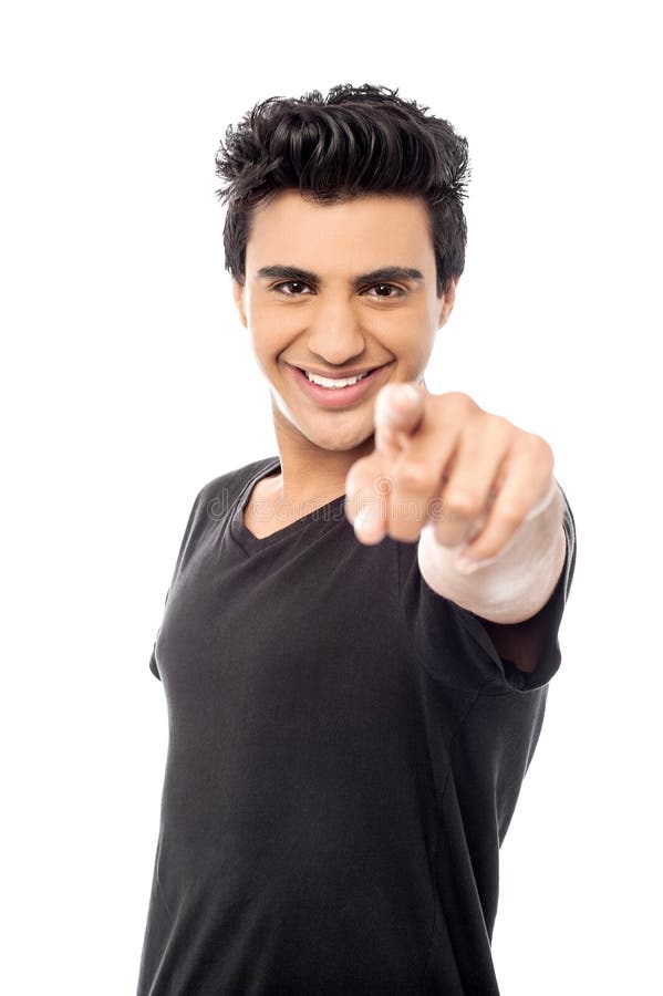 Young Smiling Guy Pointing You Out Stock Image - Image of indicating ...