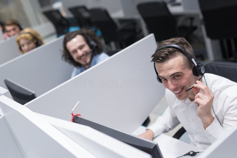 Male Call Centre Operator Doing His Job Stock Image - Image of call ...