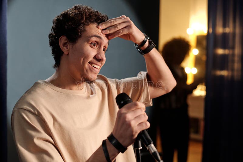 Young Smiling Male Presenter Speaking Stock Image - Image of club ...