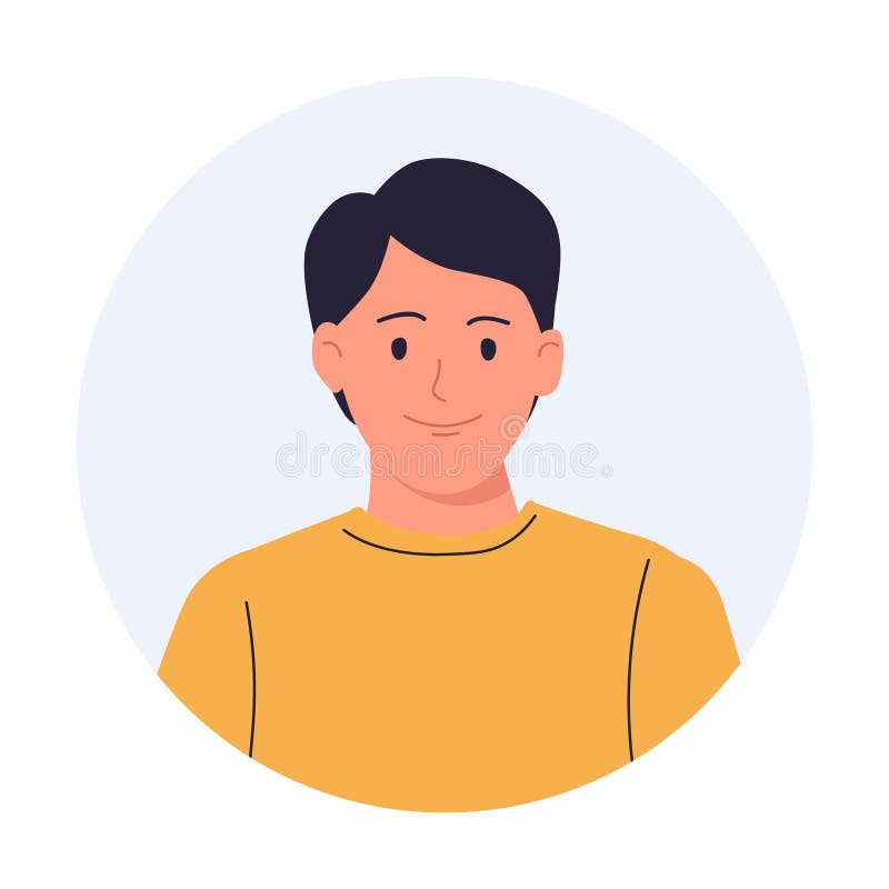 Young Smiling Man Cartoon Avatar Icon. Modern Vector People Character ...