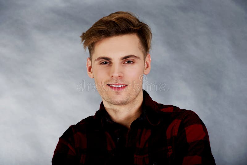 Young smiling man. stock photo. Image of grey, smart - 58958174