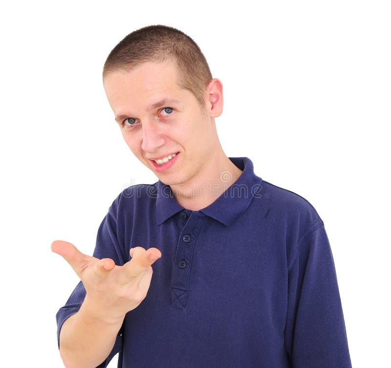 Young smiling man pointing stock image. Image of looking - 20672435