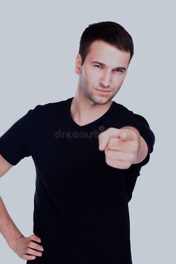 Young Smiling Man Pointing at You. Stock Photo - Image of gesturing ...
