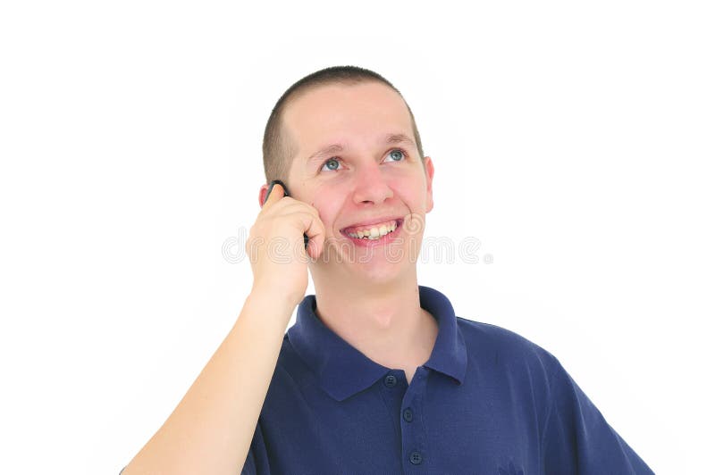 Young Smiling Man Talking on the Phone Stock Image - Image of ...