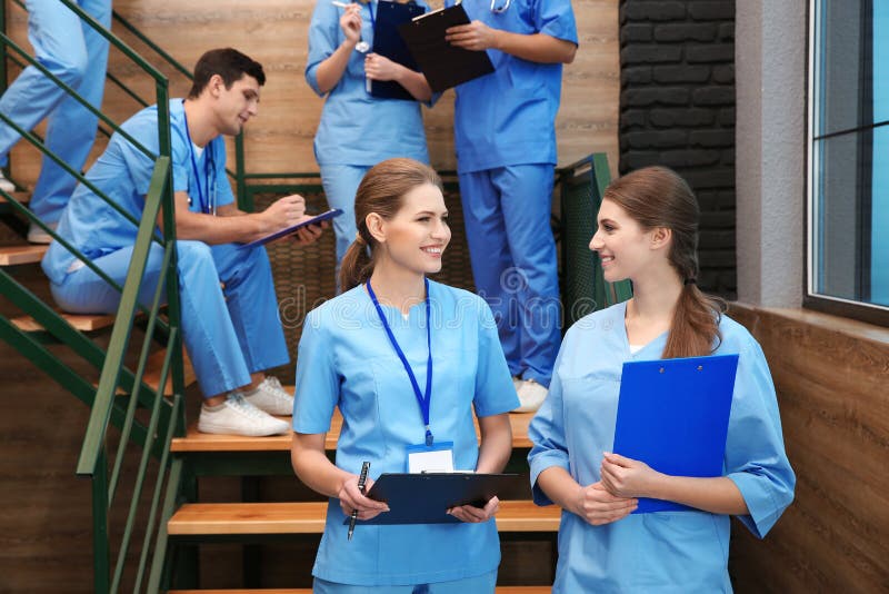 Young Smiling Medical Students Stock Image - Image of medicine ...