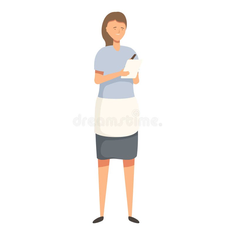 Young Waitress is Smiling while Taking an Order Stock Vector ...