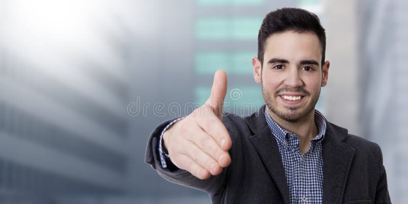 Young smiling waving man stock photo. Image of concepts - 94704794