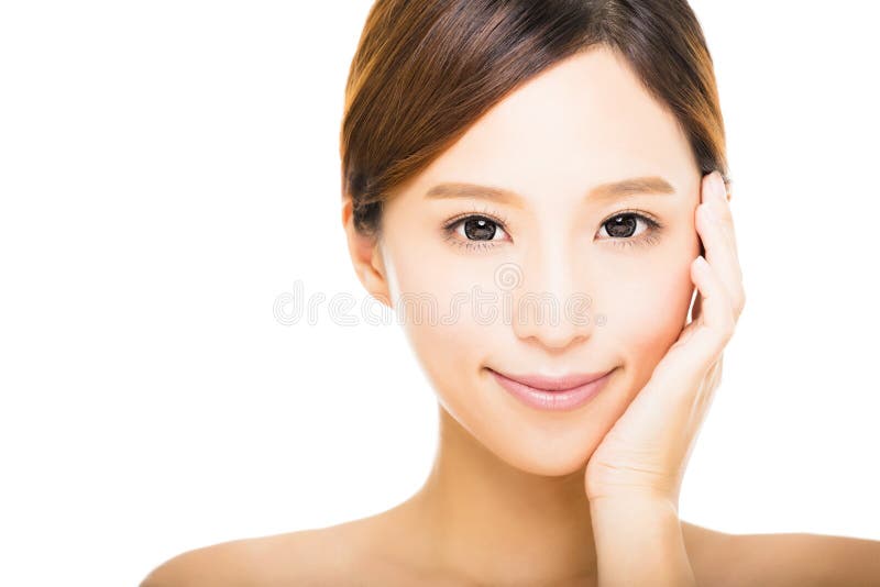 Young Smiling Woman with Clean Face Stock Photo - Image of pretty ...
