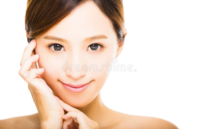Young Smiling Woman with Clean Face Stock Photo - Image of person ...