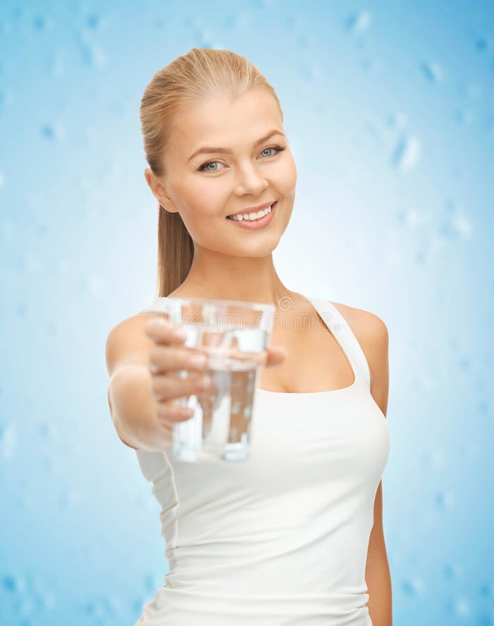 Woman with water stock image. Image of outside, female - 14909799