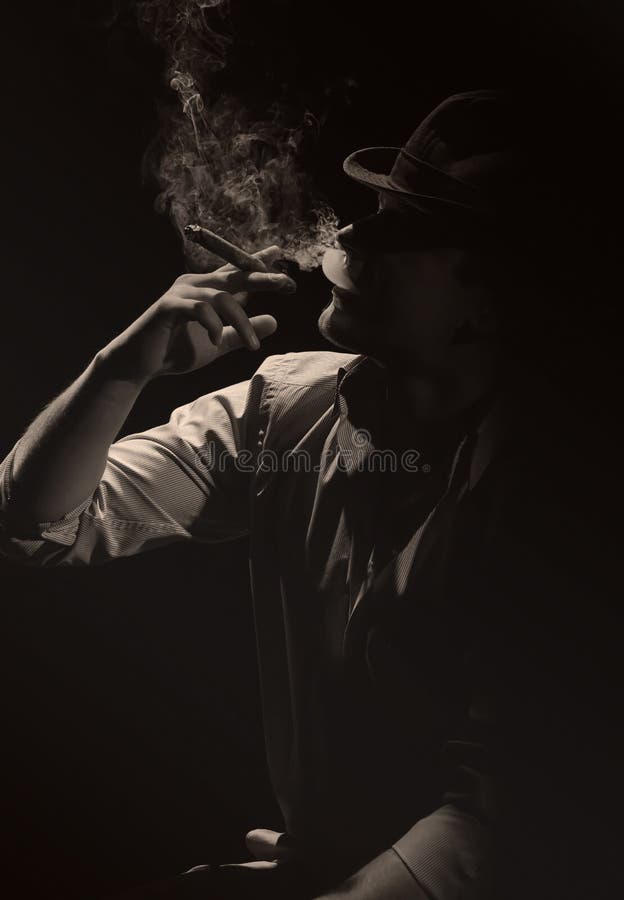 Young Smoking Man in the Dark Stock Image - Image of lifestyle, people ...