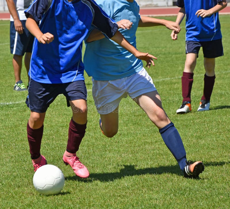 Young Soccer Players in Action Stock Image - Image of child, format ...