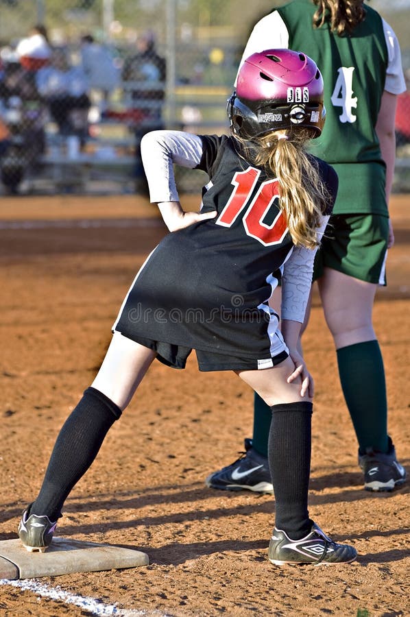 Girl S Softball Second Base Player Editorial Photography - Image of ...
