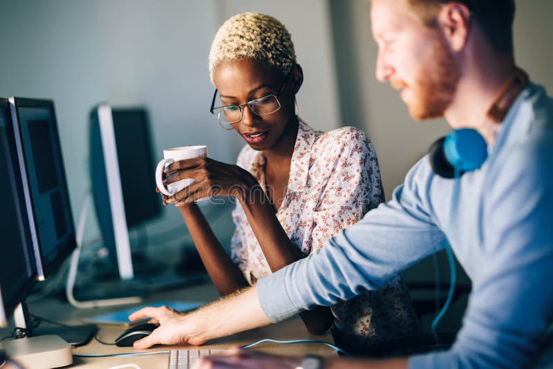 Software Engineers Working on Project and Programming in Company Stock ...