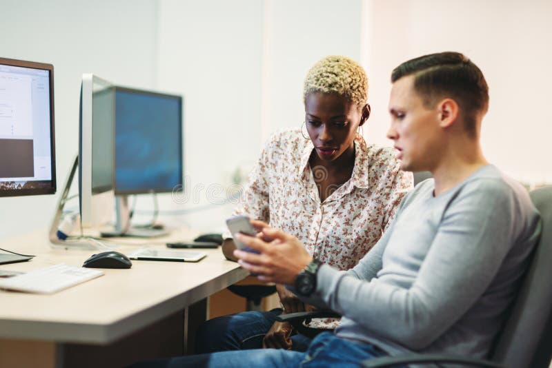 Software Engineers Working on Project and Programming in Company Stock ...