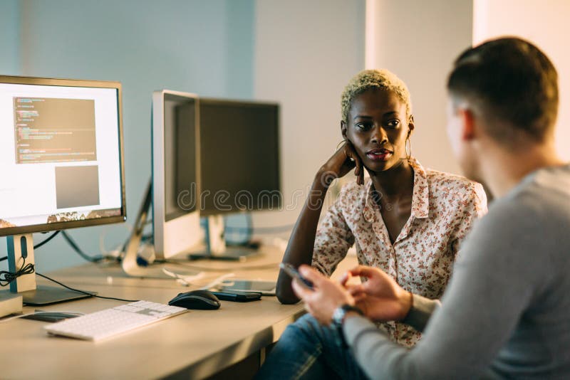 Software Engineers Working on Project and Programming in Company Stock ...