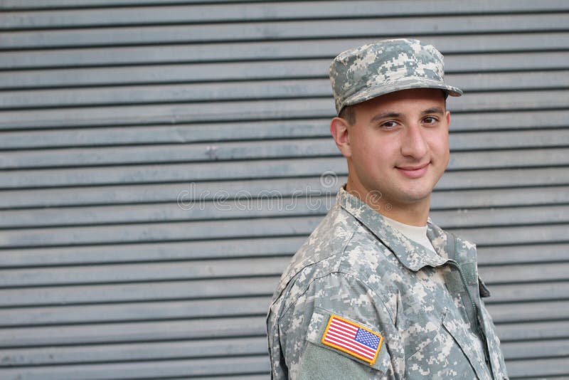 Young Soldier with Friendly Healthy Expression Stock Photo - Image of ...
