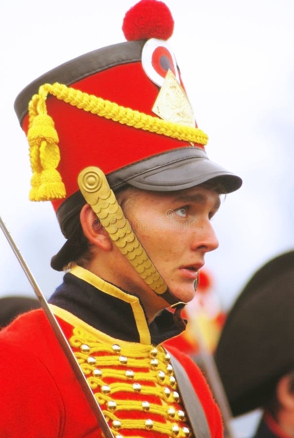 Young Soldier in Red Uniform at Borodino Editorial Stock Photo - Image ...