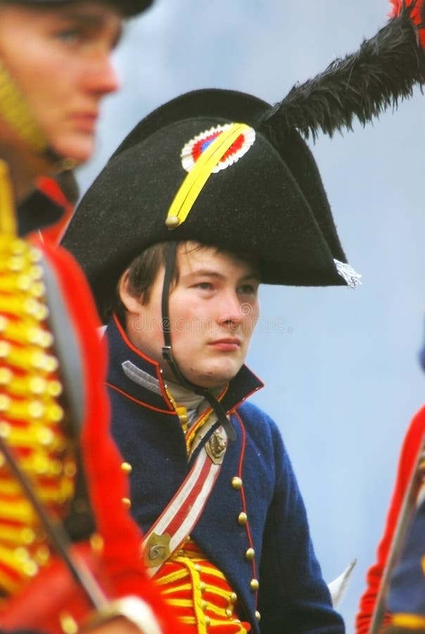 Young Soldier in Red Uniform at Borodino Editorial Stock Image - Image ...