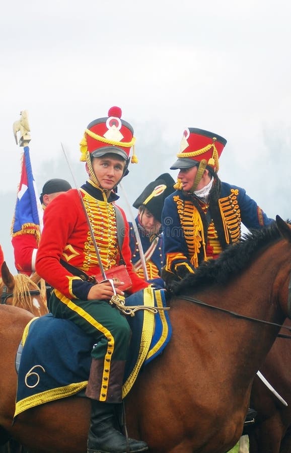 Young Soldiers in Red Uniform at Borodino Editorial Photography - Image ...