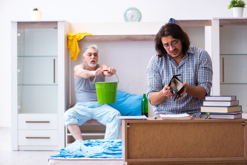 Young Son Student and Dad Alcoholic Stock Image - Image of preparing ...