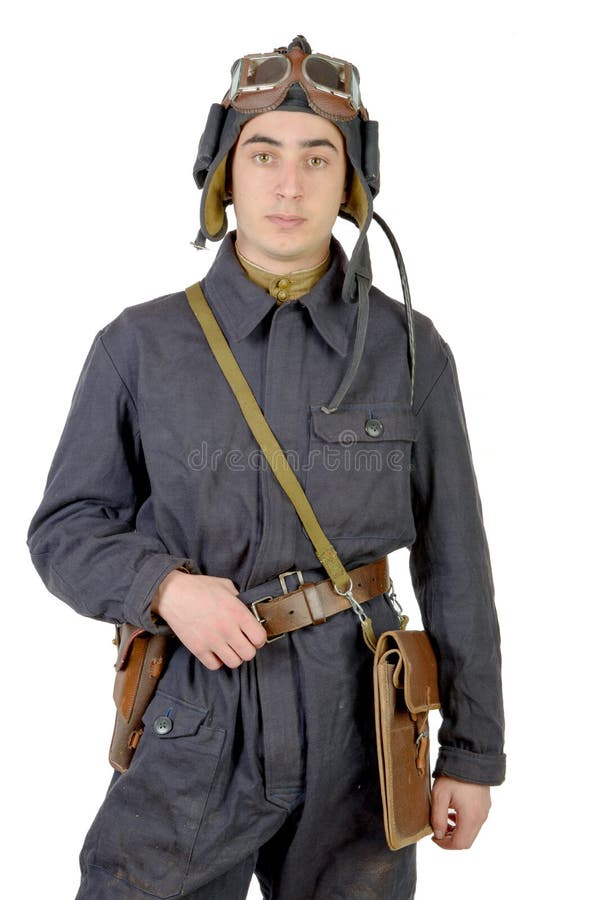 Tank driver in wwii stock image. Image of helmet, russia - 50144947