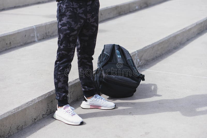 Young Sportsman Getting Ready To Do a Workout in the Park Stock Image ...
