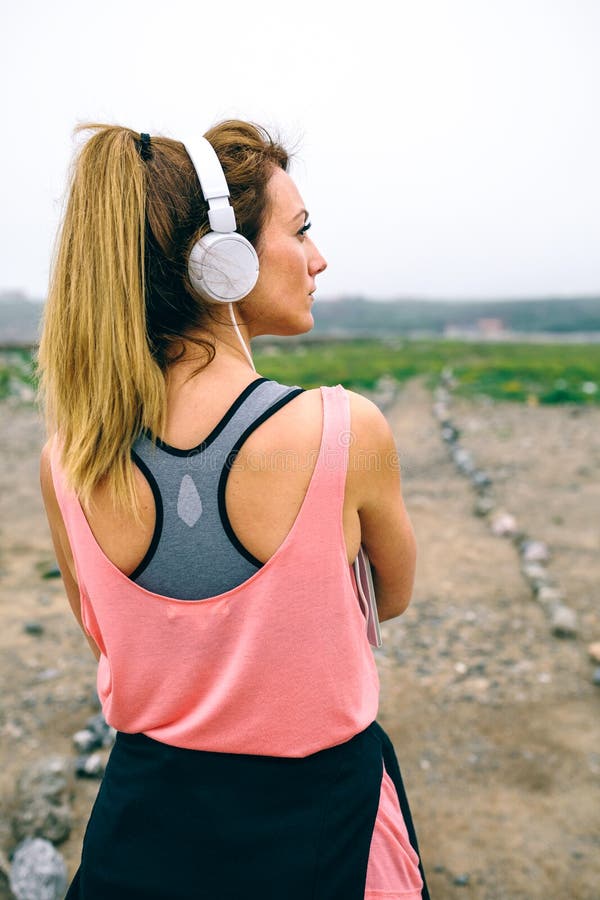 Young Sportswoman in Front of the Way To Go Stock Image - Image of path ...