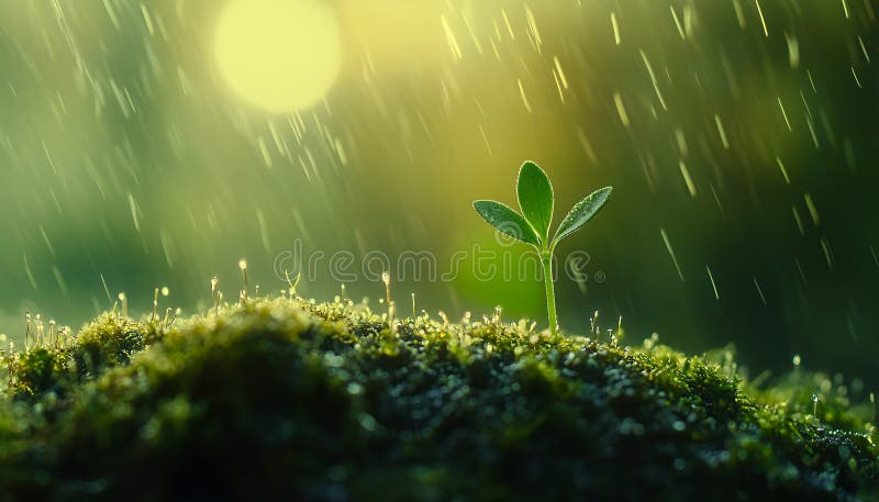 Young Sprout in the Rain, Closeup Stock Image - Image of leaf, farm ...