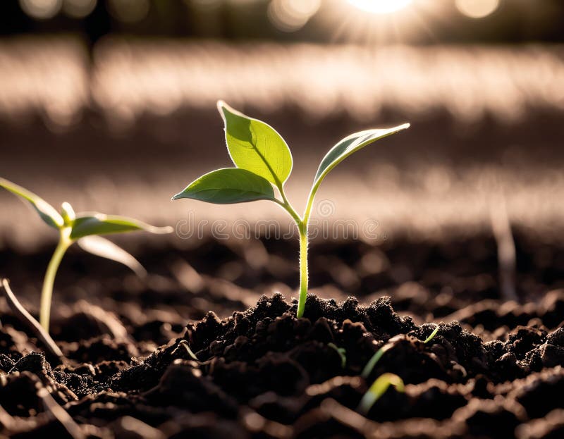Young Sproutling Rising - AI Generated Digital Art Stock Illustration ...