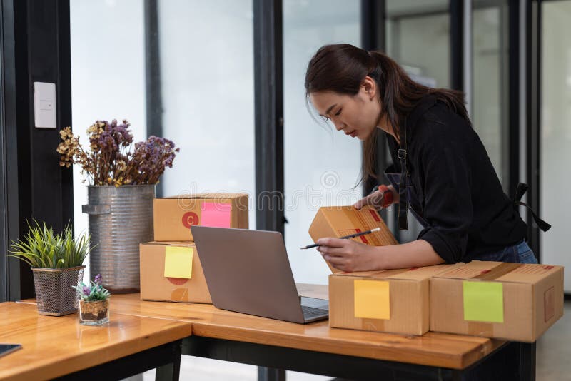 Young Start Up Business Woman Asian Working As SME Entrepreneur New ... Young Start Up Business Woman Asian Working As SME Entrepreneur New ...