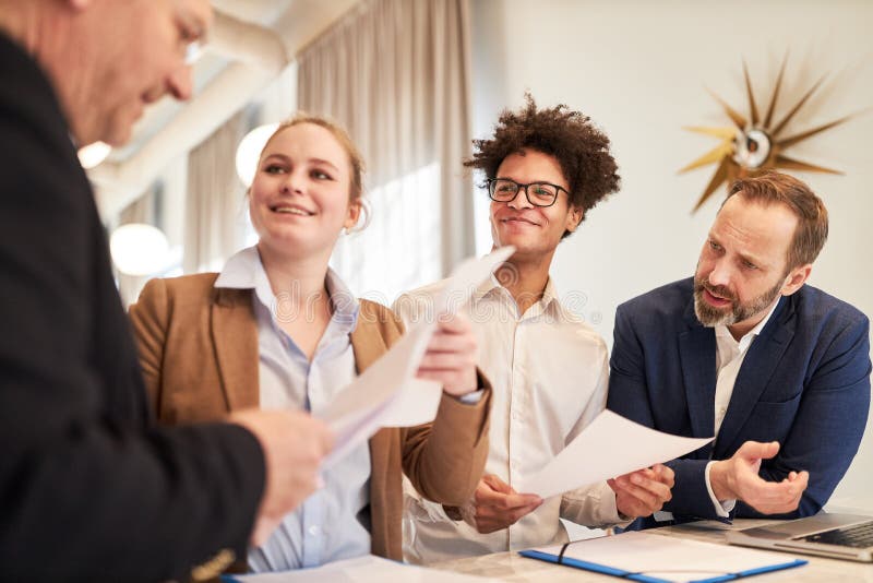 Young Start-up Team Presents a Project Idea Stock Photo - Image of ...