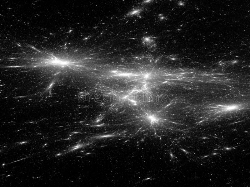 Young Starts in Deep Space Black and White Stock Illustration ...