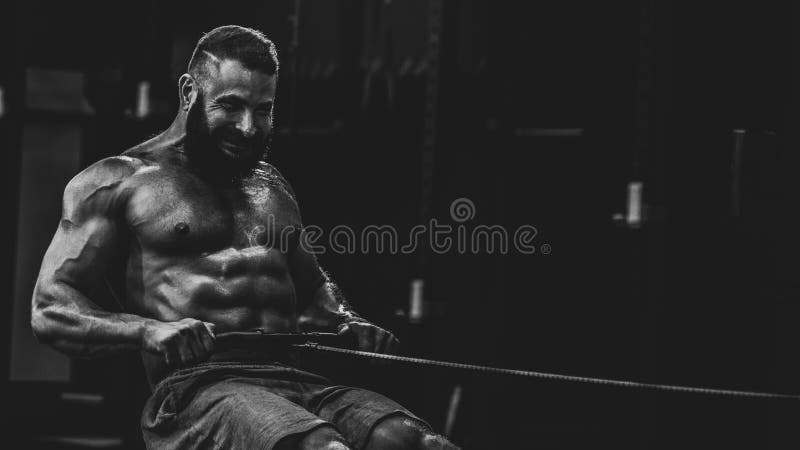 Bearded Bodybuilder Training Stock Photo - Image of muscular, caucasian ...