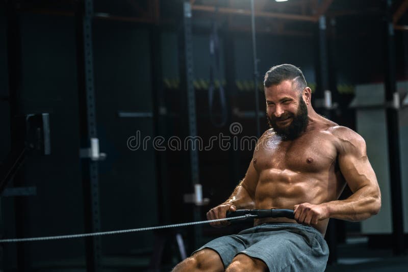 Bearded Bodybuilder Training Stock Image - Image of lifestyle, body ...