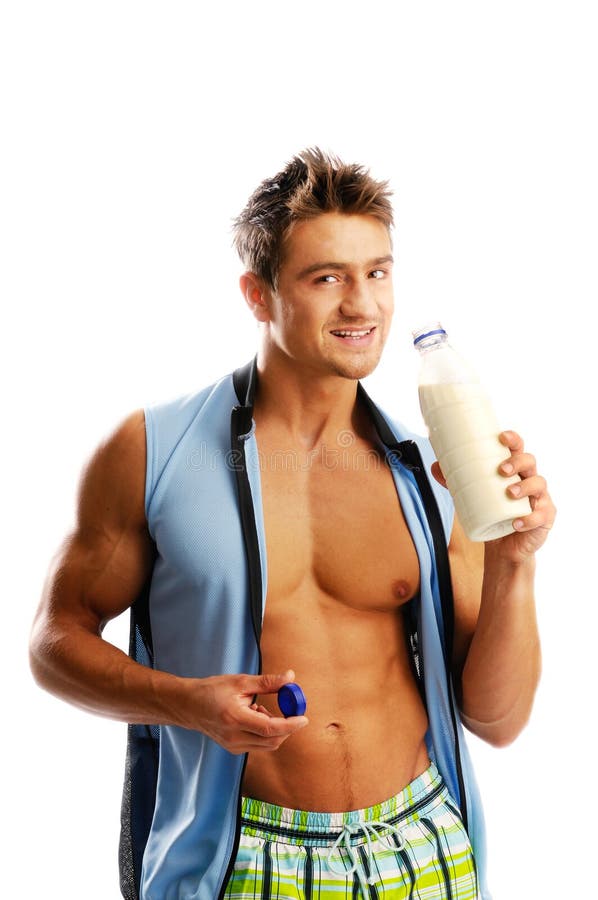 Young Strong Man stock photo. Image of nutrition, bottle - 16968084