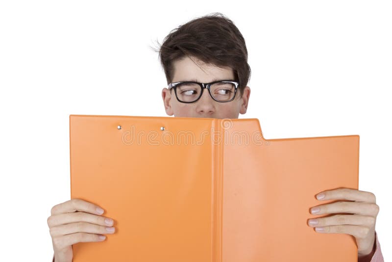 Young Student with Blank Isolated Stock Photo - Image of blank, copying ...