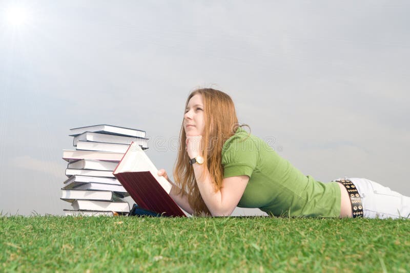 The Young Student with the Book Stock Image - Image of comfortable ...