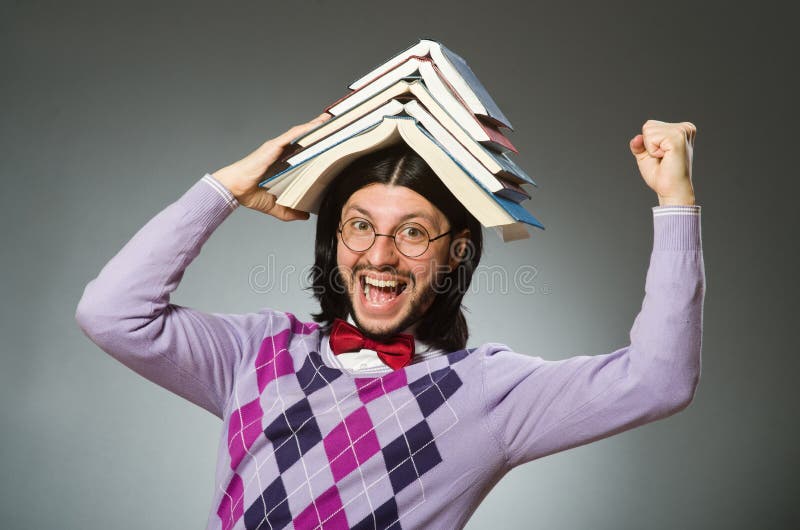 Young Student with Book in Learning Concept Stock Image - Image of ...