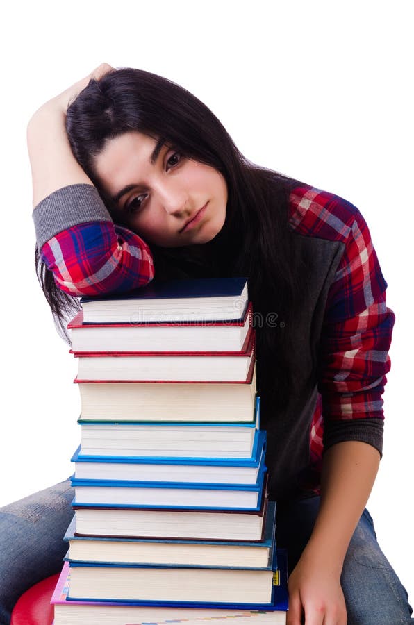 Young Student with Books Isolated Stock Image - Image of lifestyle ...