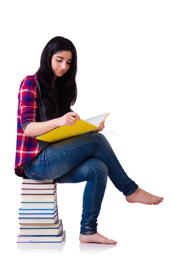 Young Student with Books Isolated Stock Photo - Image of back ...