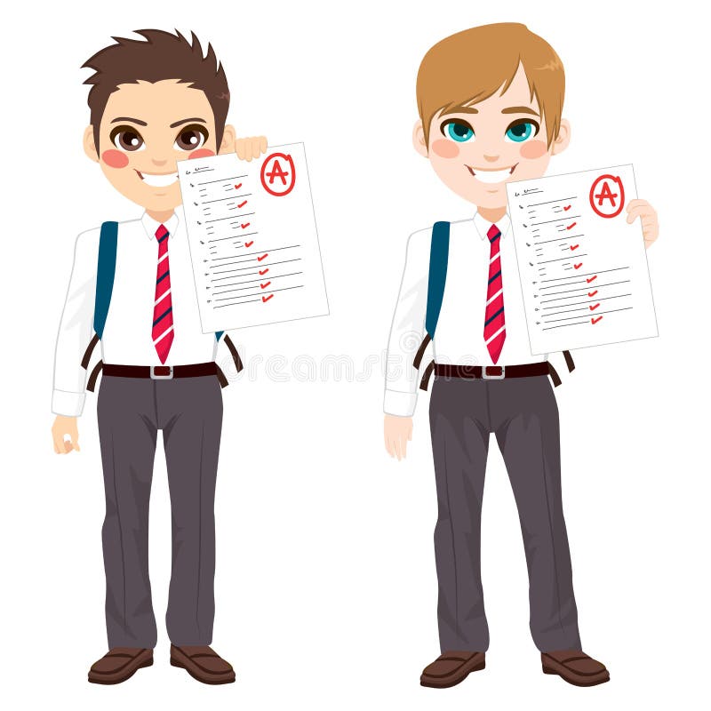 Boy Grades Tests stock vector. Illustration of grades - 115086914