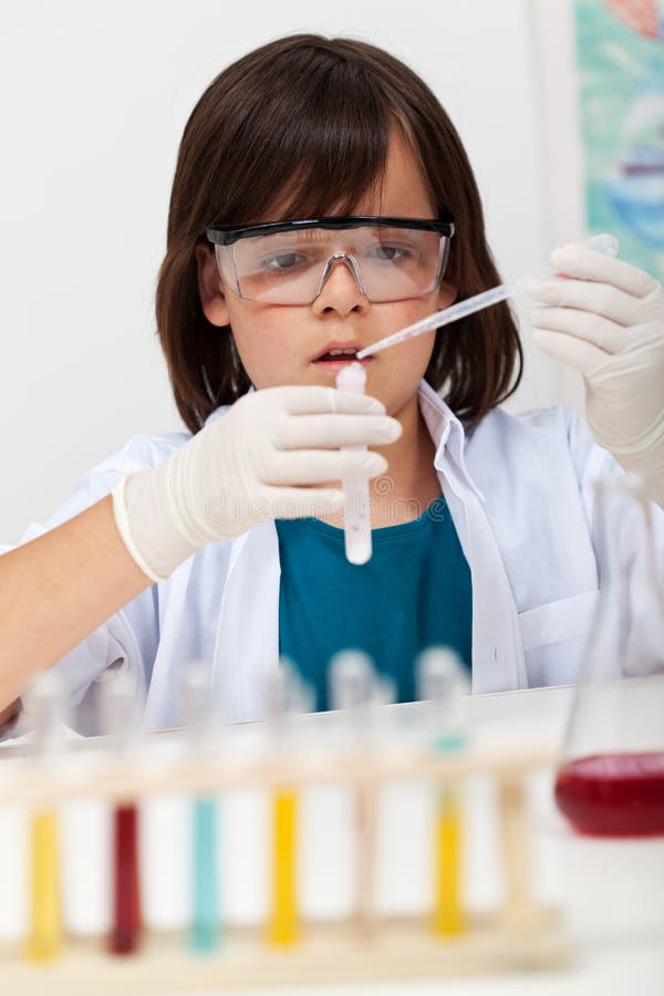 Young Student at the Chemistry Science Class Stock Image - Image of ...