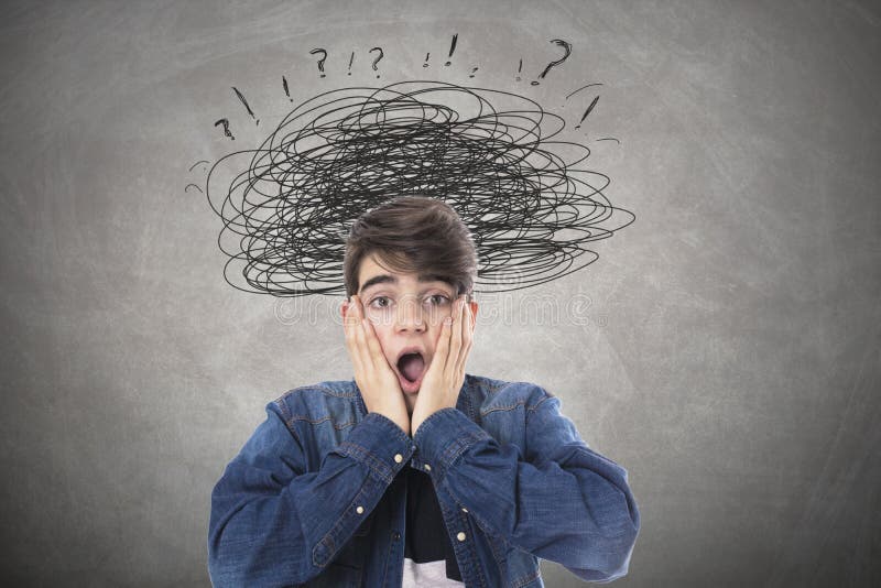 Young or Student with the Concept of Problems Stock Image - Image of ...