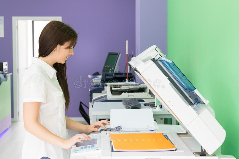 Young Student at a Copy Center Stock Image - Image of industry ...