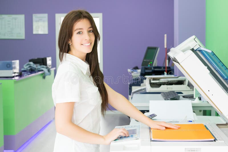 Young Student at a Copy Center Stock Image - Image of copy, person ...